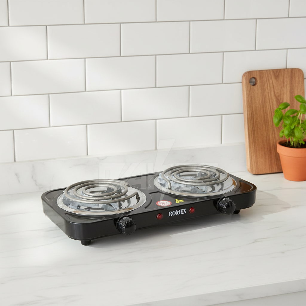 ROMEX Dual Burner Electric Stove Hot Plate – 3000W Portable Countertop ...